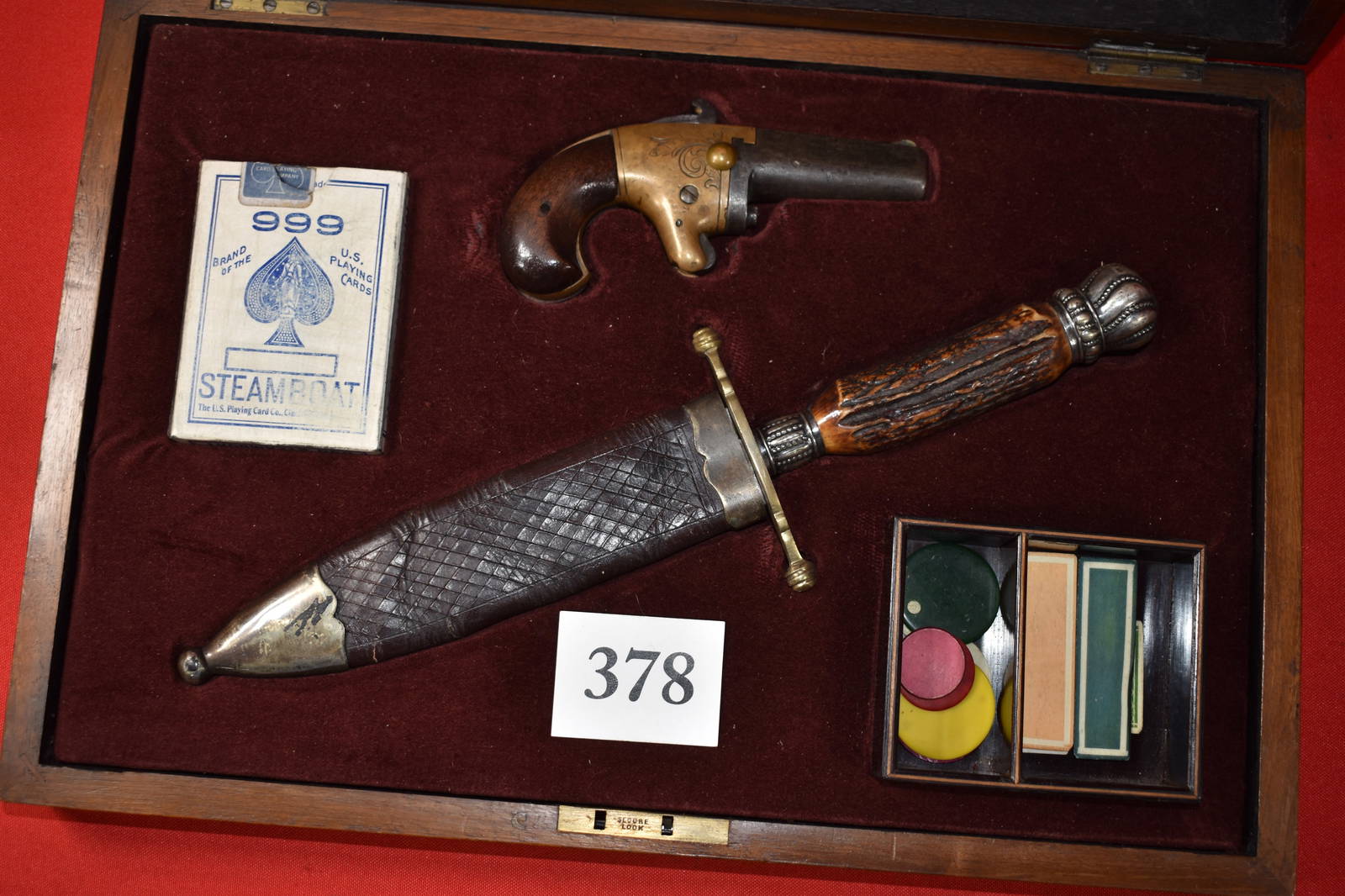 Cased Gamblers Set, “lobster Claw” Derringer Auction