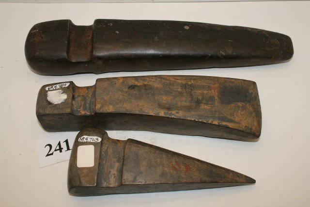 3 Contemporary Grooved Stone Axe Heads