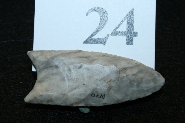Paleo Fluted Point, Grey Coshocton Flint