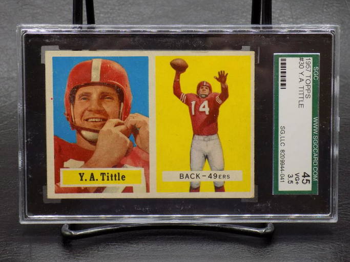Y. A. Tittle 1957 Topps Graded 45 Football Card Y. A. Tittle 1957 Topps Graded 45 Football Card