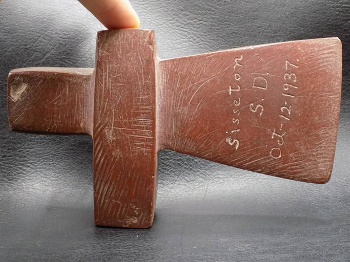 Large Vintage Catlinite Pipe Axe Head