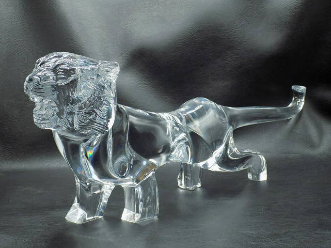 Vintage Majestic Daum France Crystal White Tiger