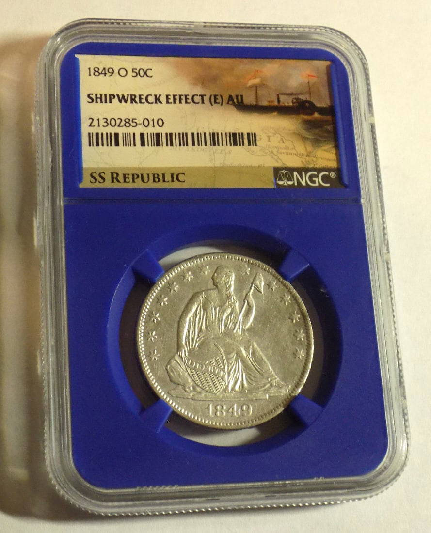 1849 O Certified Ngc Au Ss Republic Civil War Ship Wreck Coin Auction