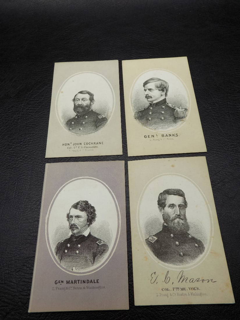 Four Antique Pictures Of Civil War Generals Auction