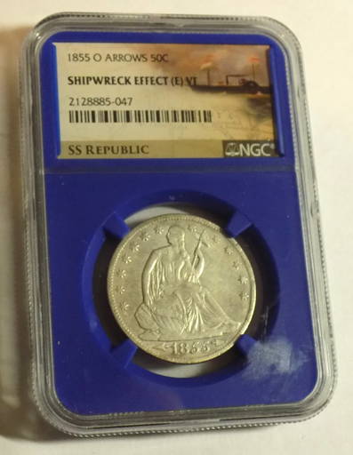 1855 O Graded Ngc Vf Ss Republic Civil War Shipwreck Coin.
