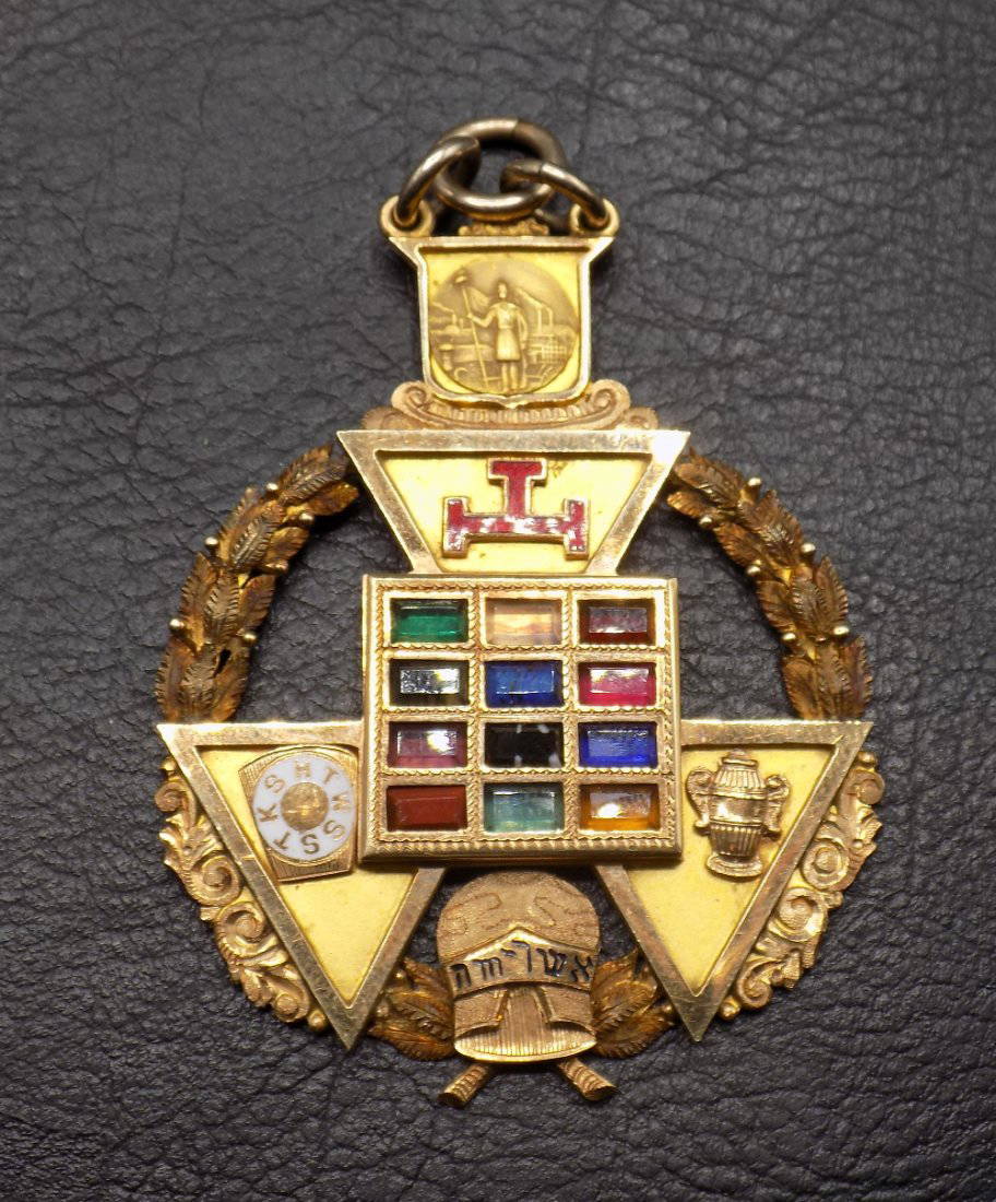 Vintage 14k Gold Masonic Past Masters Jeweled Medal Auction