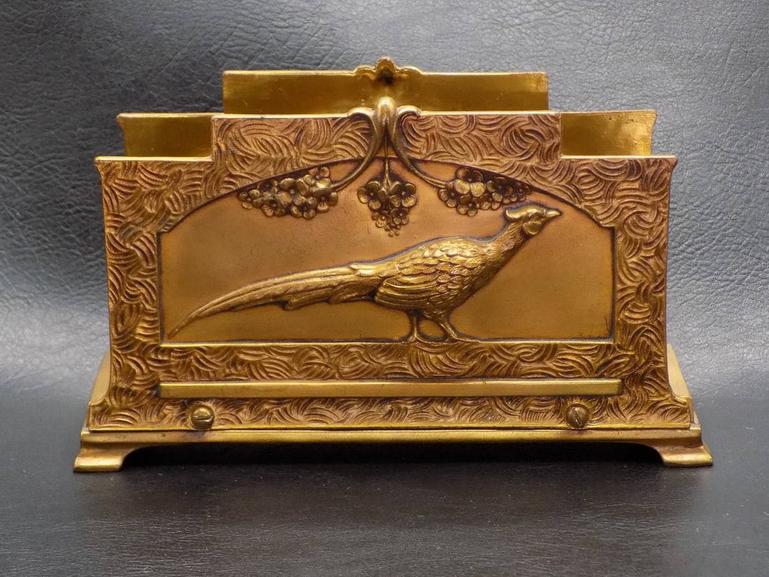 Unique Antique Letter Holder With Pheasants Auction