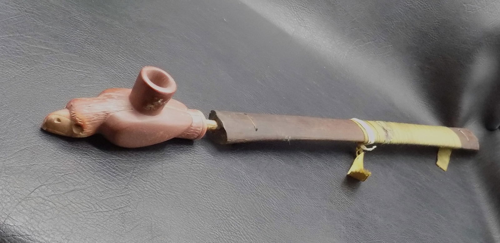 Vintage Native American Indian Carved Bird Catlinite Pipe Auction