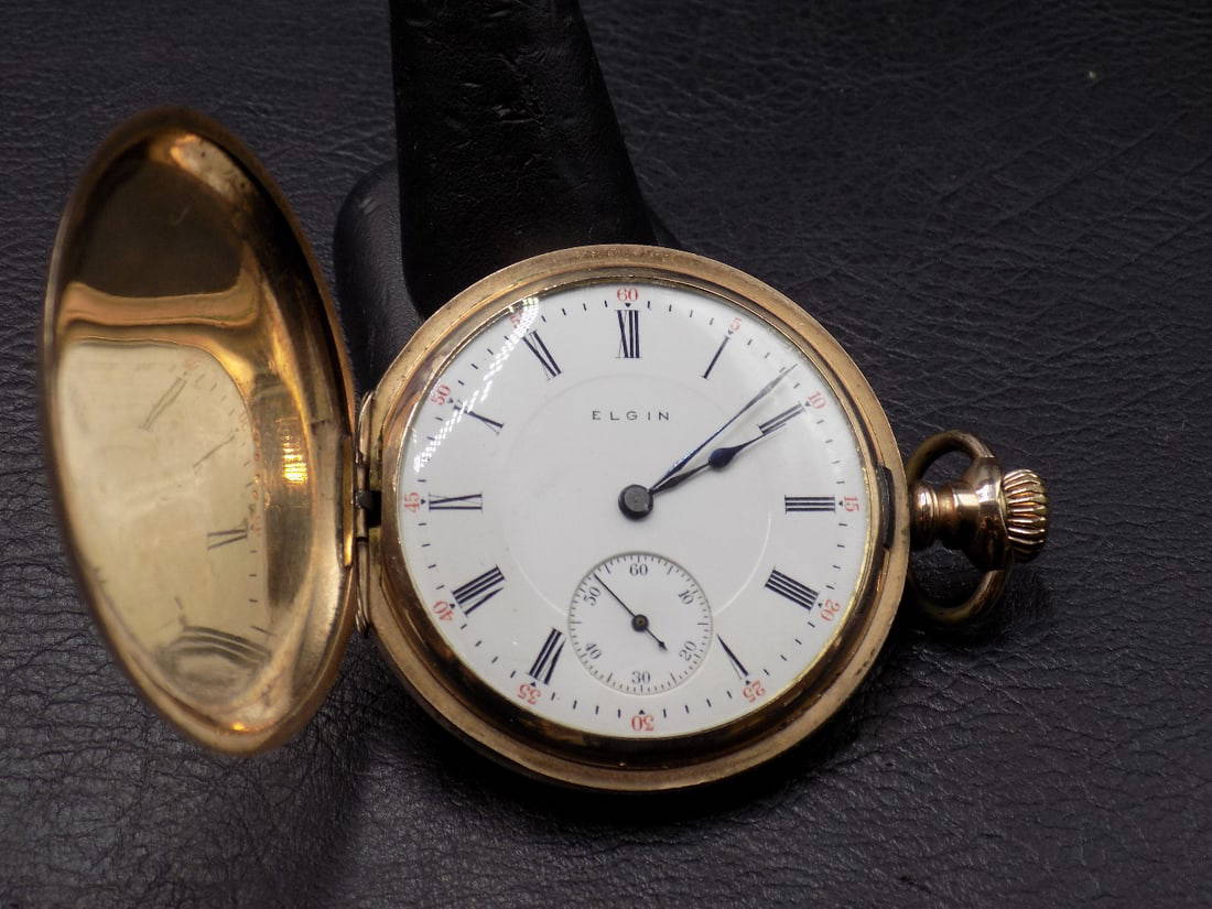 Beautiful Engraved Antique Elgin Hunting Case Pocket Watch Auction