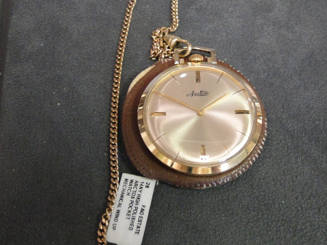 Arctos 14K Solid Gold Pocket Watch.