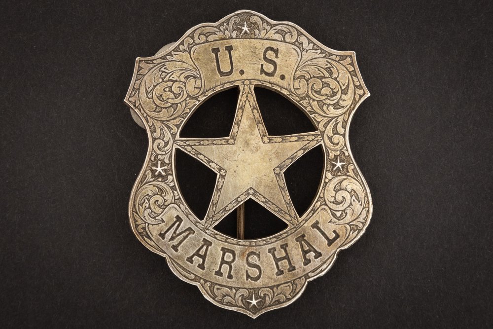 U.s. Marshal Badge, Shield With 5 Point Star Center, 2