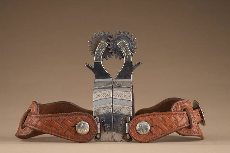 Fine pair of double mounted Spurs by noted Amarillo, Texas Bit and Spur ...