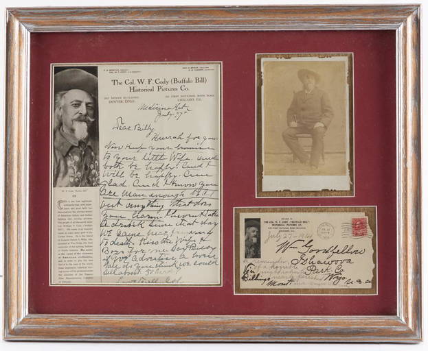 Framed Letter with Envelope from Buffalo Bill to his friend Billy ...