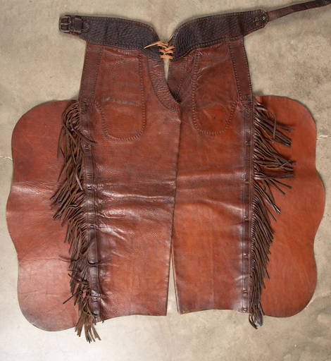 Pair Of Vintage Fringed, Step In Bat Wing Chaps, Circa 1915 1920s ...