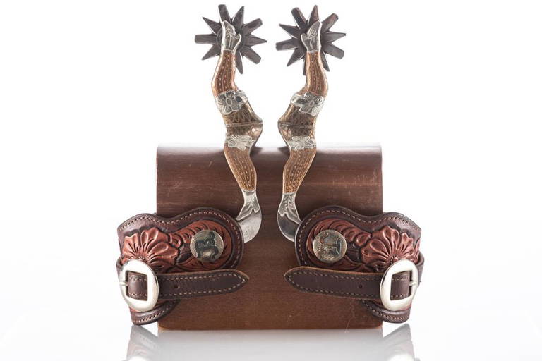 Outstanding Pair Of Double Mounted, Double Gal Leg Spurs #4305, By ...