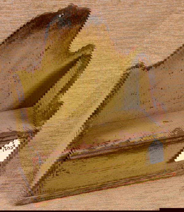 Apple Green Painted Wall Box With Lift Lid, 12`` Ta