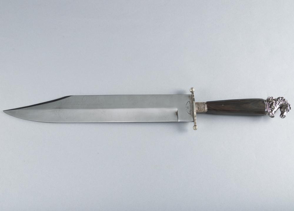 Large Horn Handle Clip Point Bowie Knife, Ricasso Is Marked "mappin ...