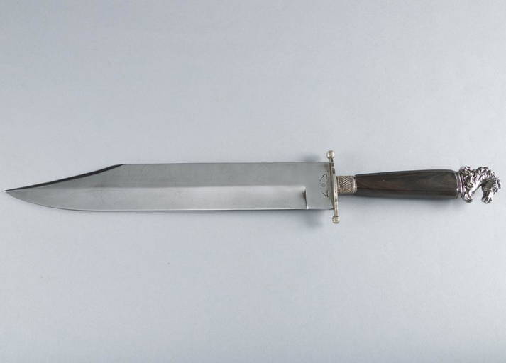 Large Horn Handle Clip Point Bowie Knife, Ricasso Is Marked "mappin ...