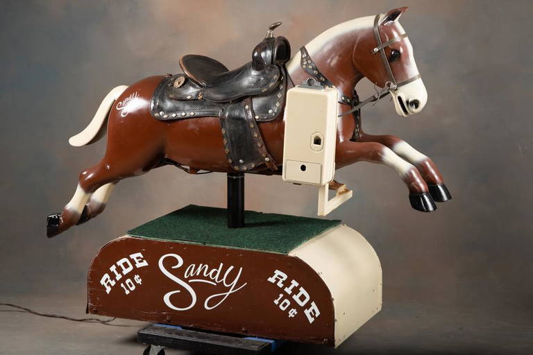 Vintage Coin Op Mechanical Horse, Circa 1950s, "ride Sandy 10 Cent", In ...