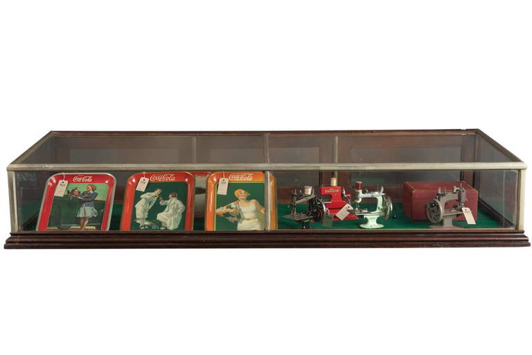 Antique Country Store Counter Top Showcase, In Oak And Nickel Finish ...