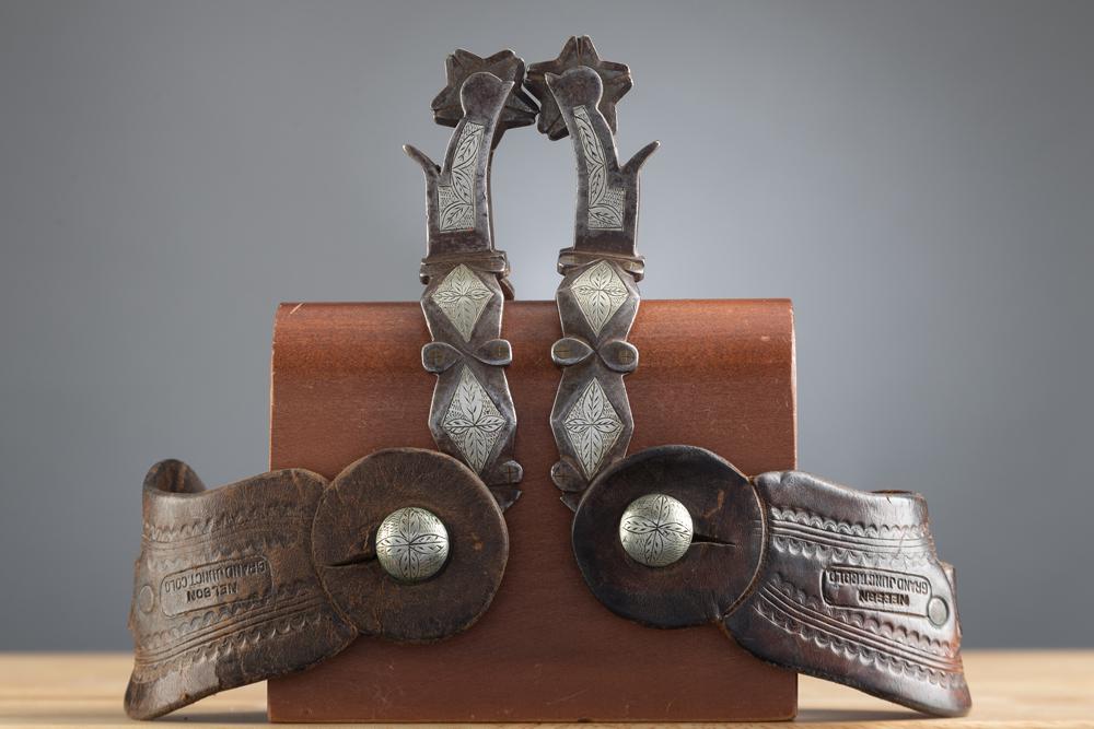 Pair Of Canon City Double Mounted Prison Made Spurs With Hand Engraved ...