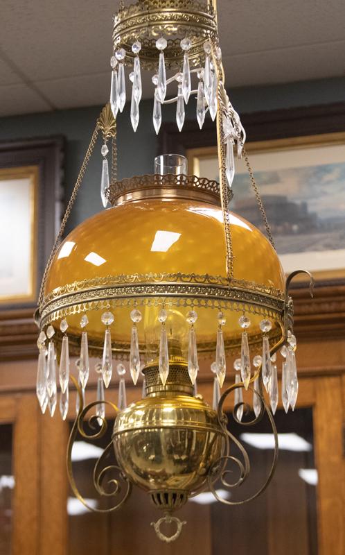 Beautiful Victorian Brass & Amber Hanging Light Fixture, Circa 1880s ...