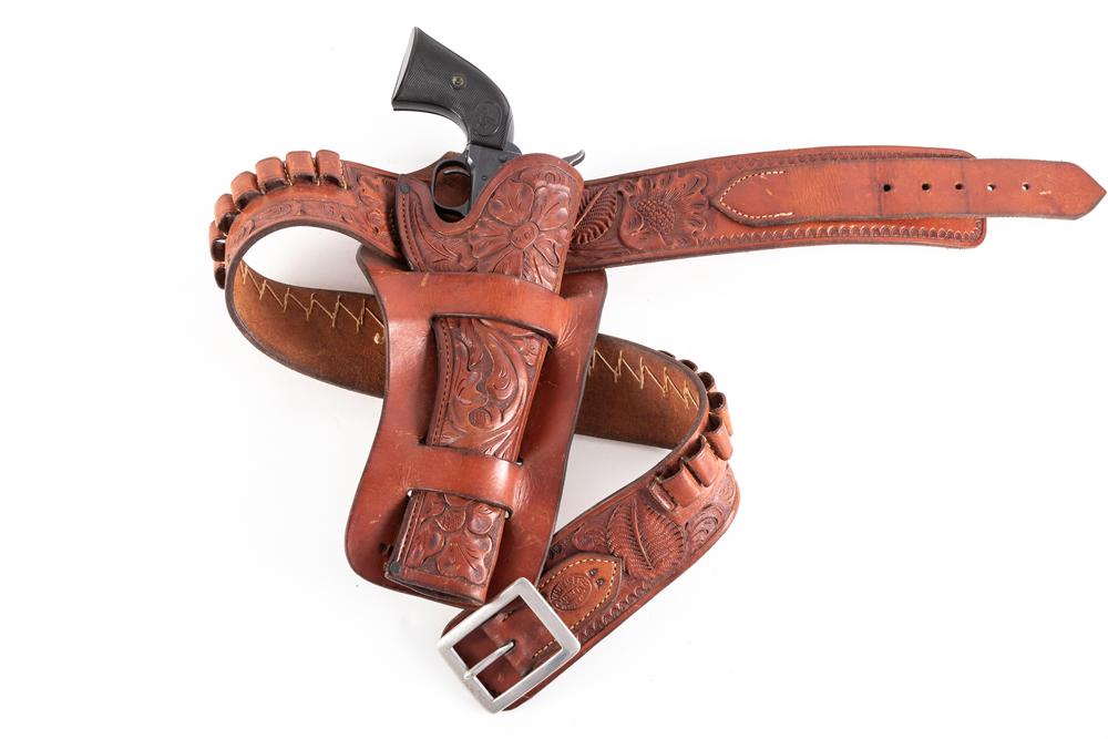 "h.h. Heiser, Denver, Colo." Marked Tooled Cartridge Belt And Matching ...
