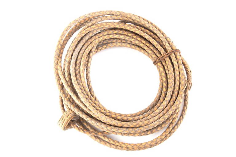 Hand Braided Rawhide Reata, Approximately 51 Ft. Long, With Unique ...
