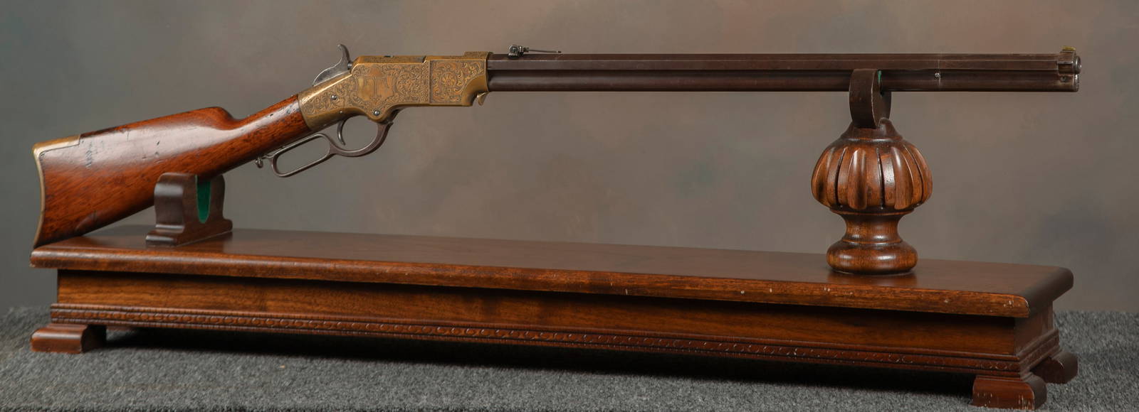 Beautiful Custom Made Walnut Footed Rifle Stand With Reeded Bulbous ...