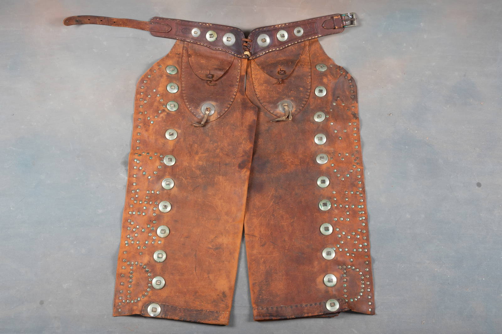 Pair Of Early "c.p. Shipley, Kansas City" Marked Leather Spotted Bat ...