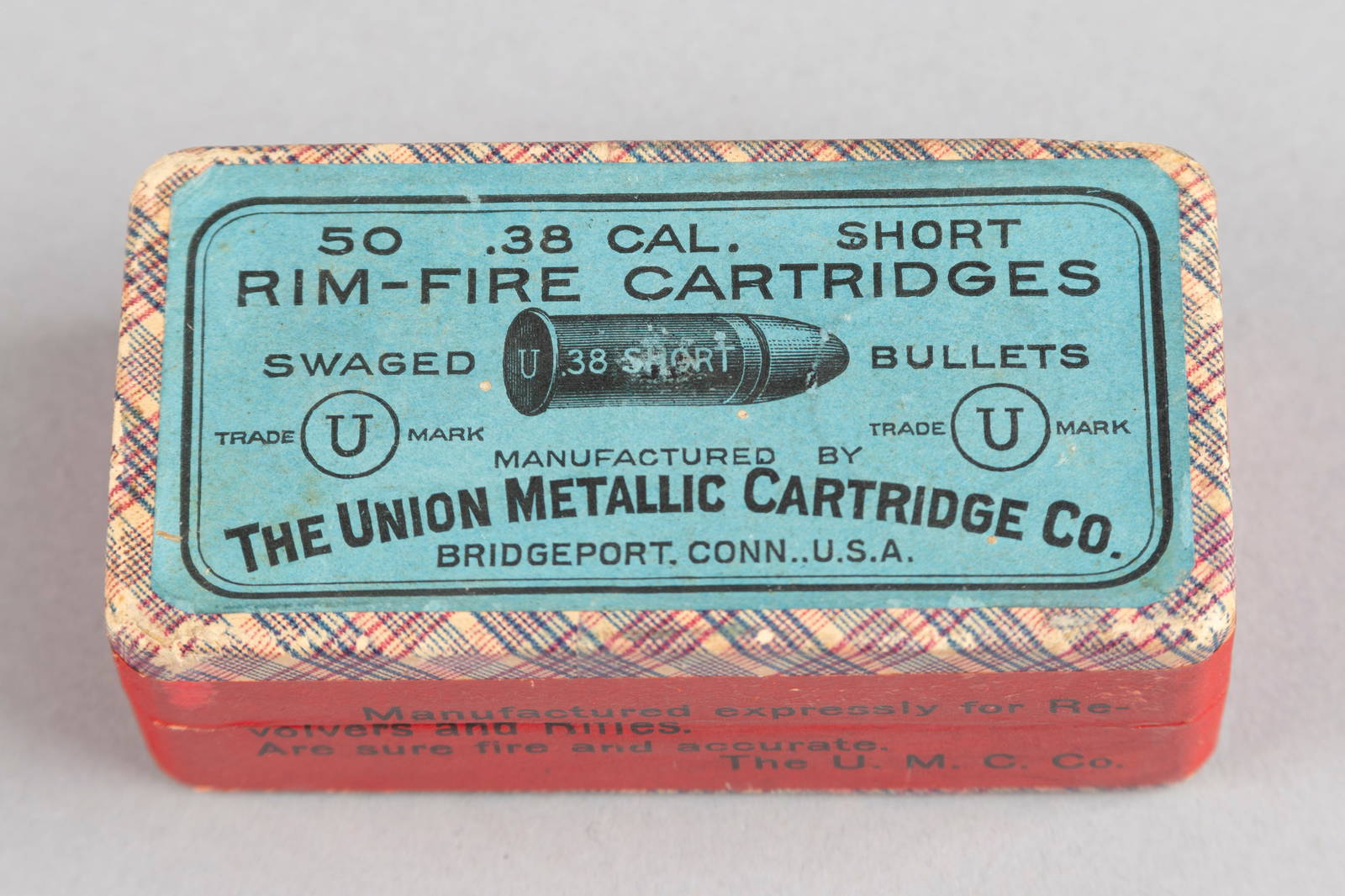 Antique Unopened Box Of .38 S Rf Caliber Cartridges, Totaling 50 Rounds ...