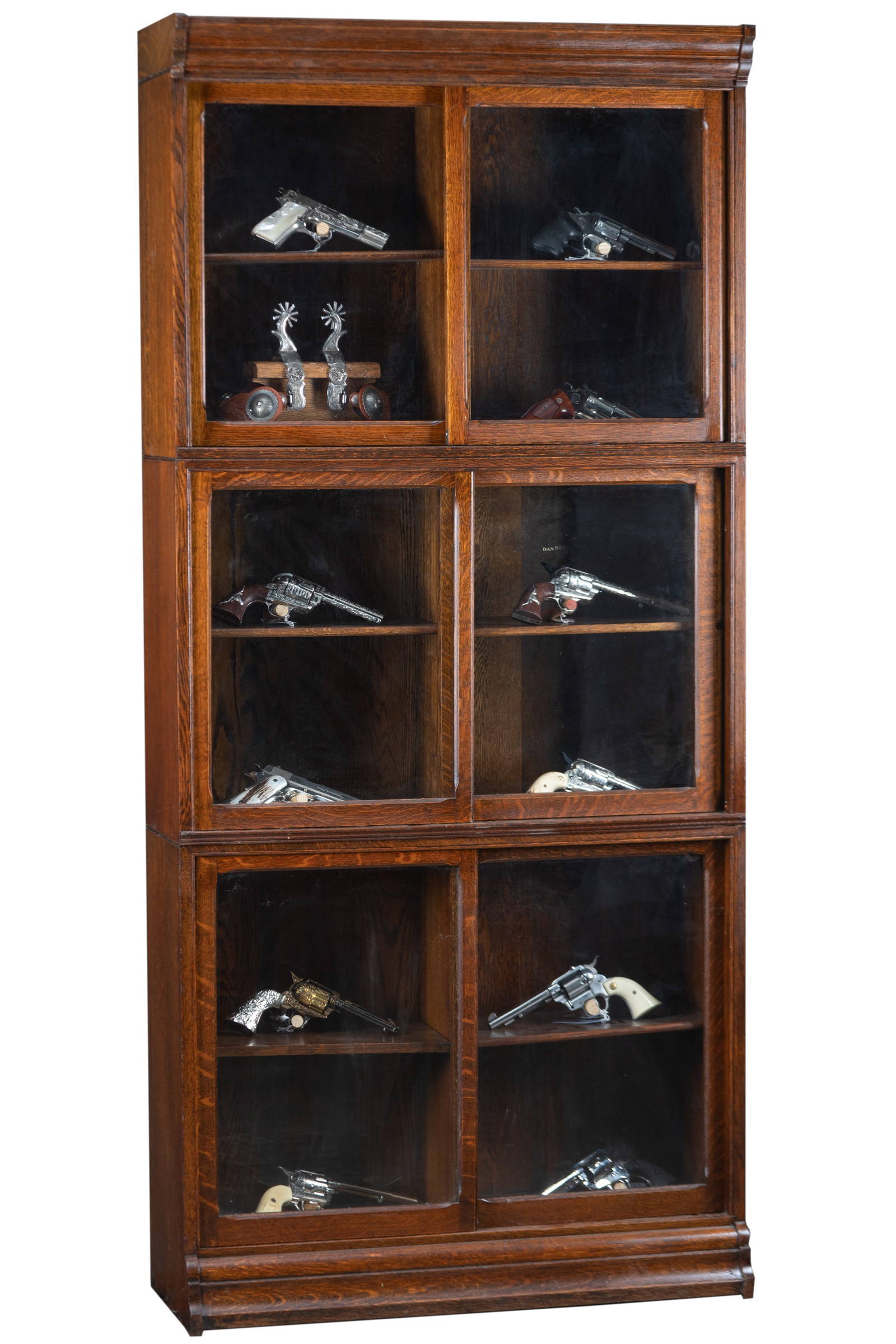 Beautiful Antique Three Stack Sliding Glass Door Bookcase Made By The ...