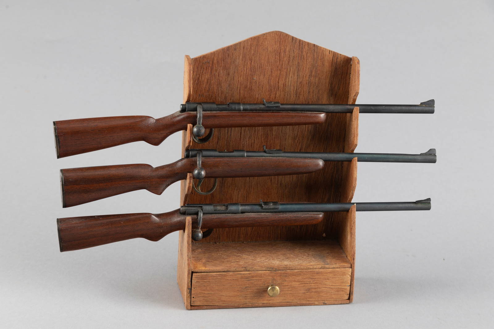 A Unique Collection Of Three Miniature Bolt Action Rifles, Fashioned ...