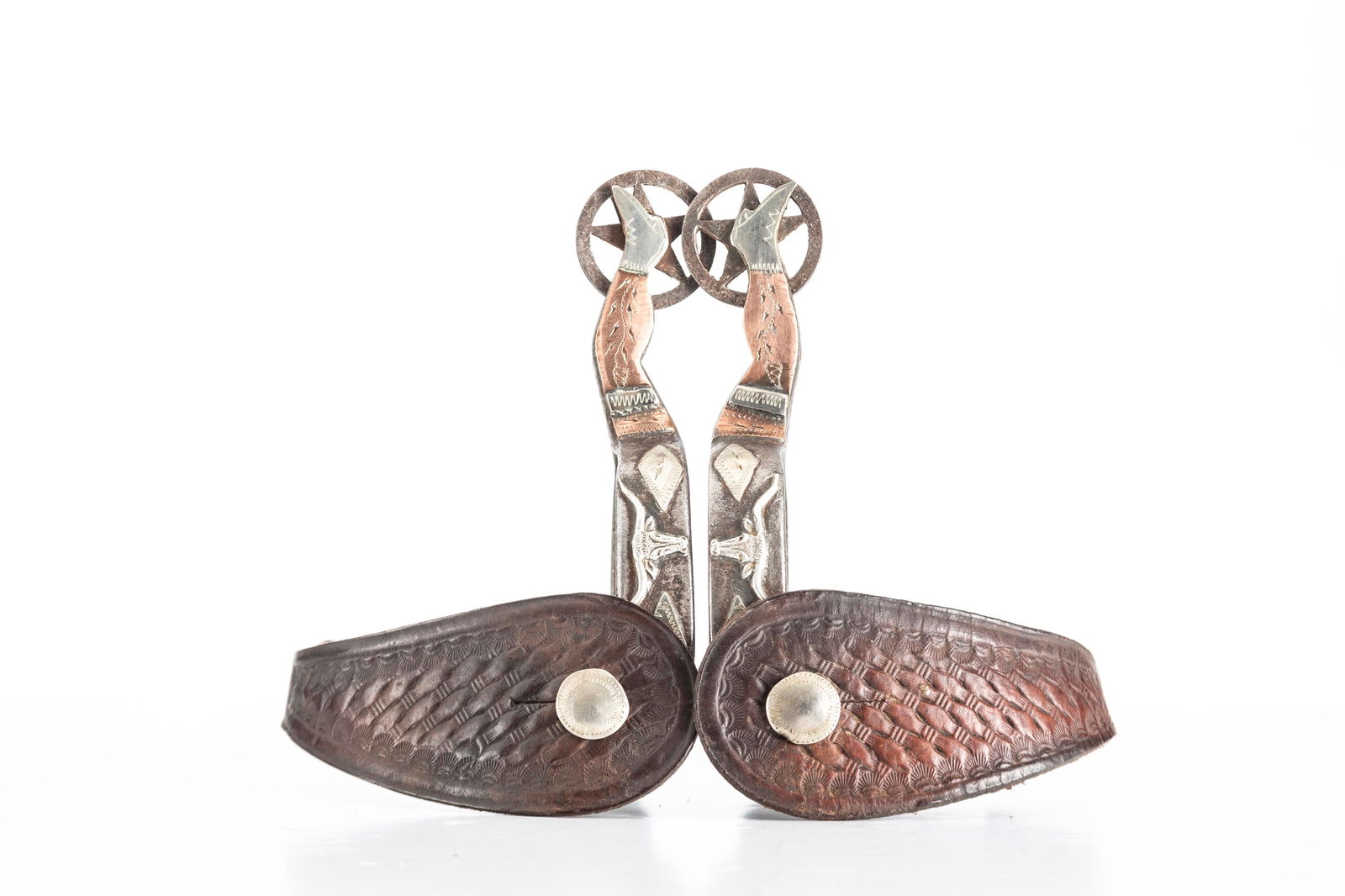 Pair Of Single Mounted Gal-leg Spurs By The Late Texas Bit And Spur ...