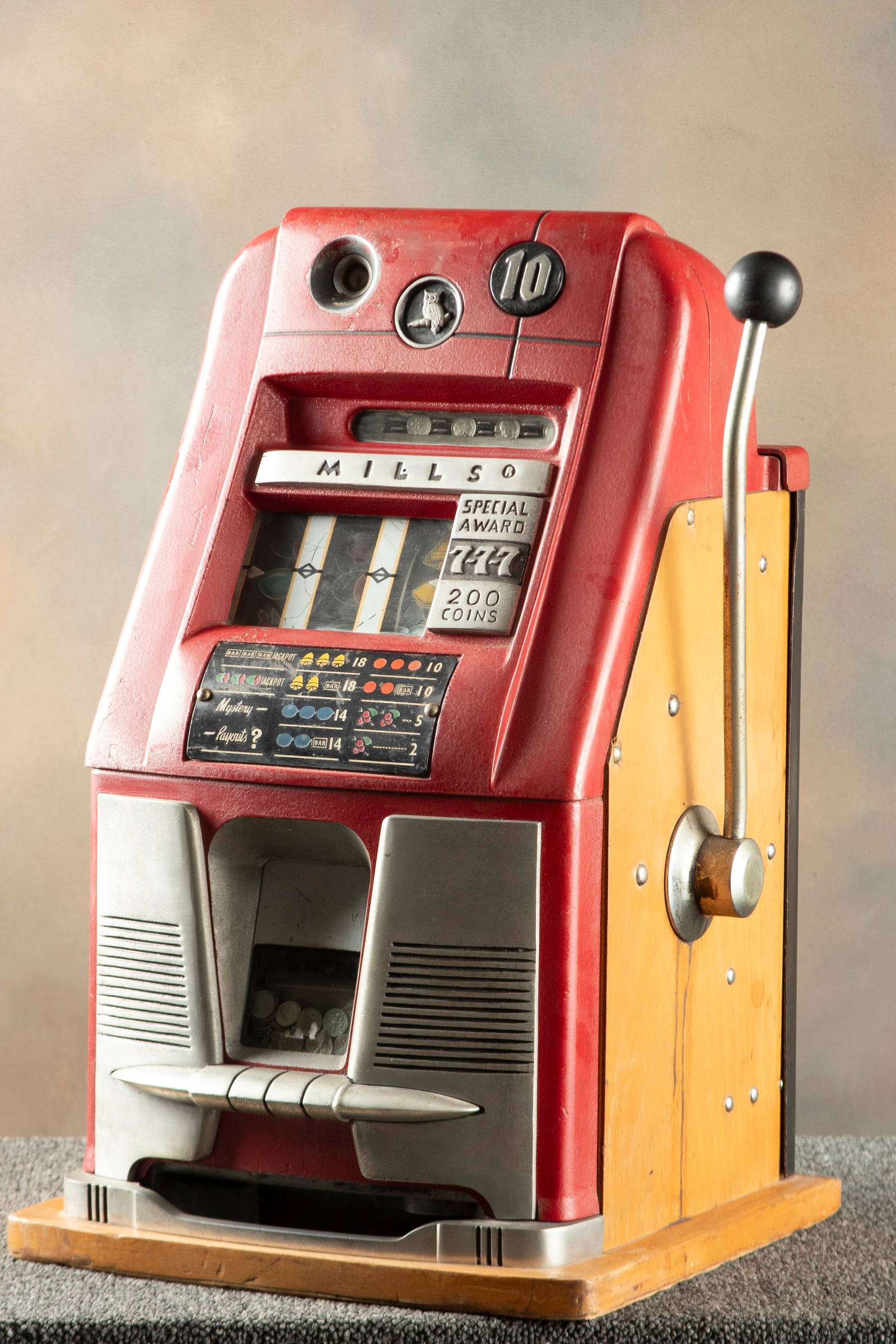 Mills High Top Special Award 10 Cent Triple Seven Coin Operated Slot ...