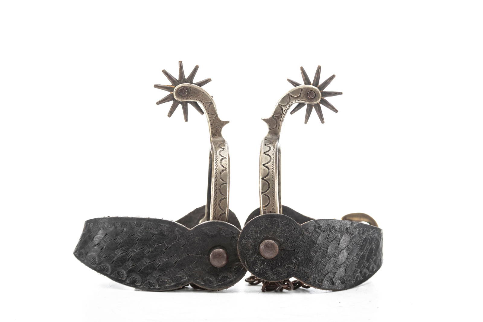Pair Of Early "star" Marked A. Buermann Spurs With Drop Shanks, Hand ...