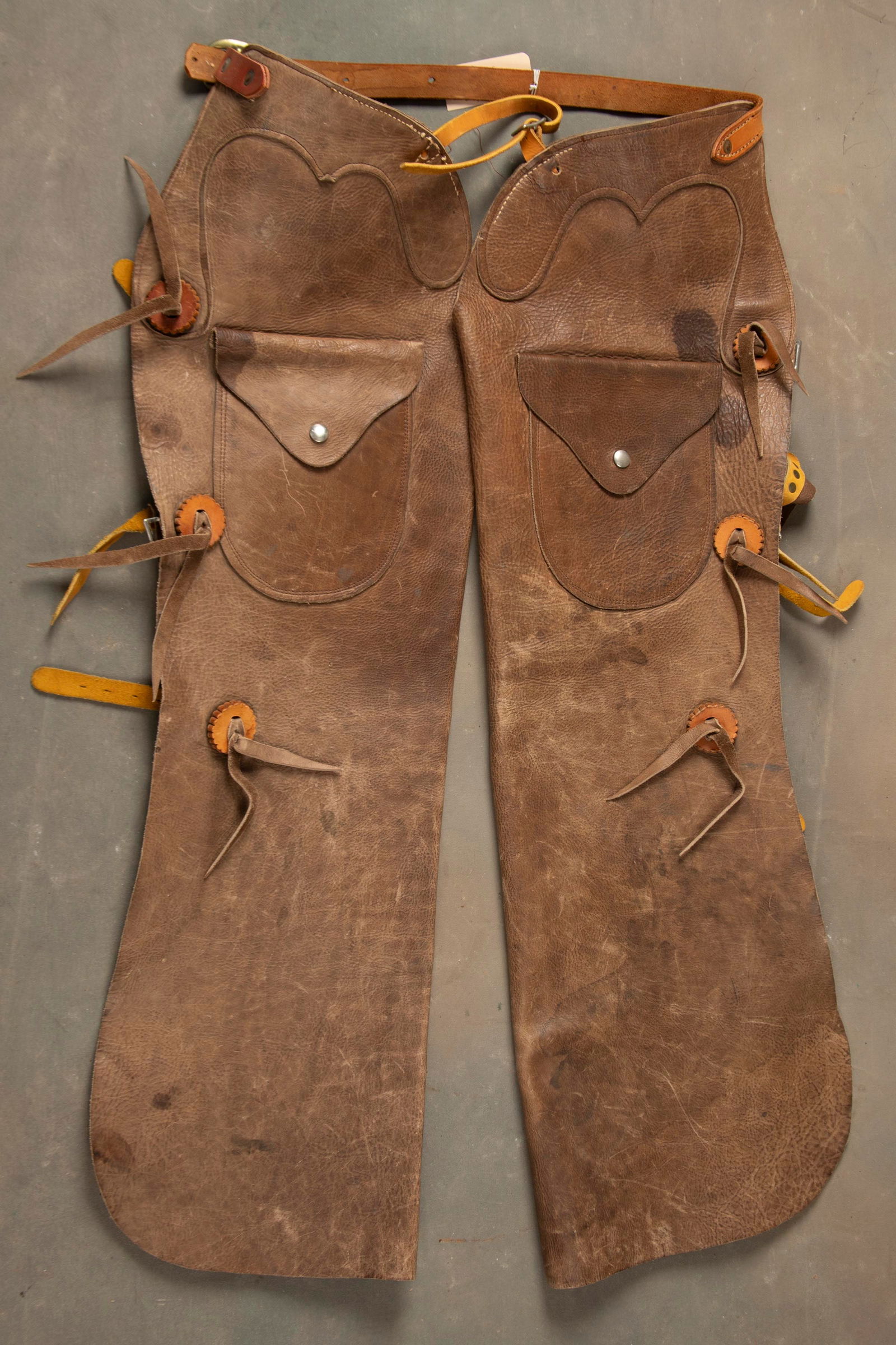 Pair Of Custom Made Bullhide Batwing Chaps, With Outside Sewn Pockets ...