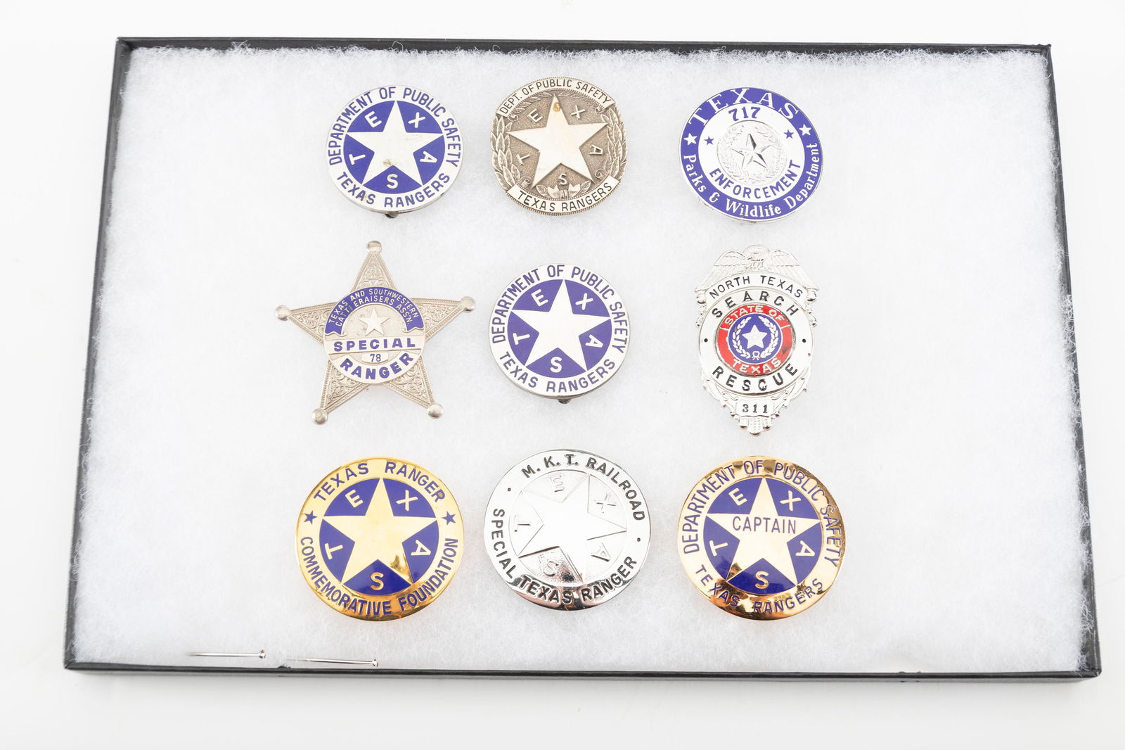 Collection Of Nine (9) Replica Texas Law Enforcement Badges To Include ...