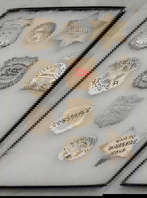 Framed Showcase Collection Of 10 Badges To Include: (1) Stamford 63 ...