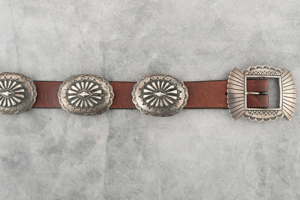 Vintage Native American Sterling Concho Belt. Conchos Cover 32 ...