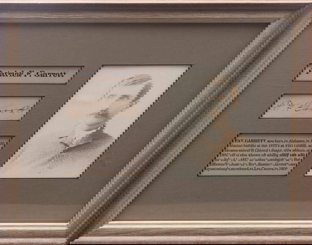 Historical Pat F. Garrett Clipped Signature, Matted And Framed With ...