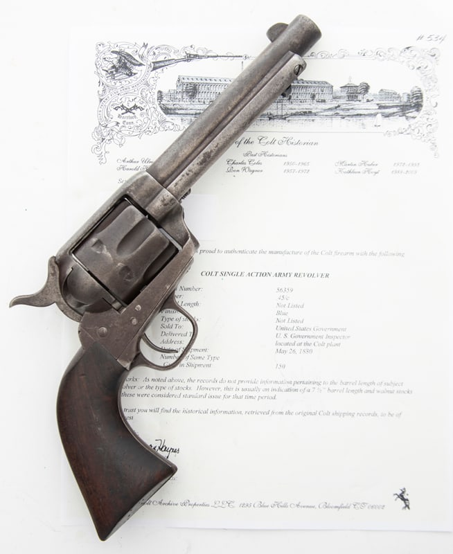 Antique Colt, "u.s Marked, Saa Revolver, Artillery Model With Factory ...