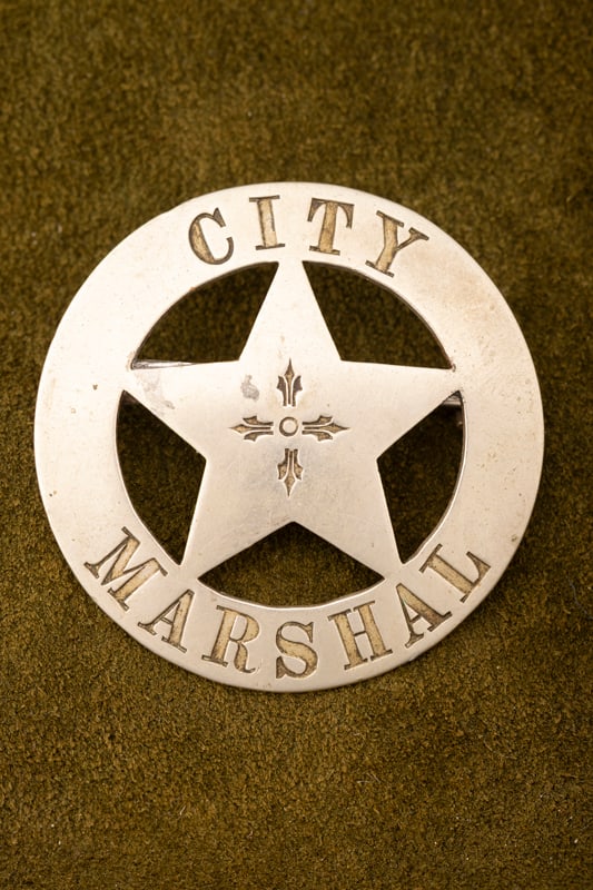Vintage 5-point Cut-out Circle Star Badge Marked “city Marshal??, Has ...
