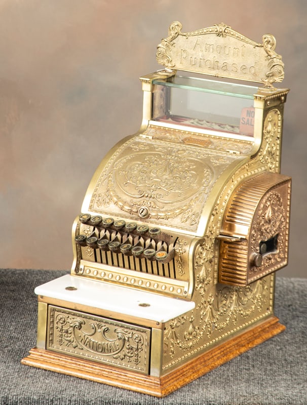 Very Desirable Antique Model 213, Brass National Cash Register, Circa ...