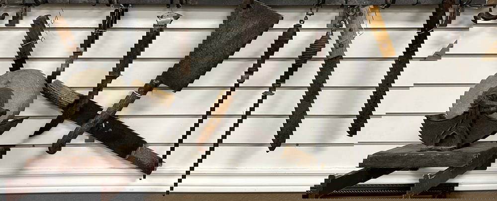 Ten (10) Vintage Butcher Tools To Include: 1 Large Meat Cleaver, 2 ...