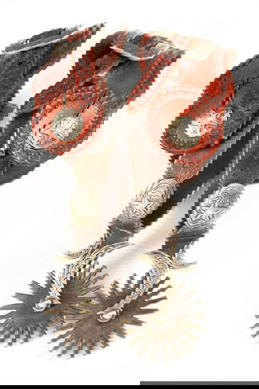 Pair Of Hand Engraved, Double Mounted Spurs By Master Spur Makers Lytle ...