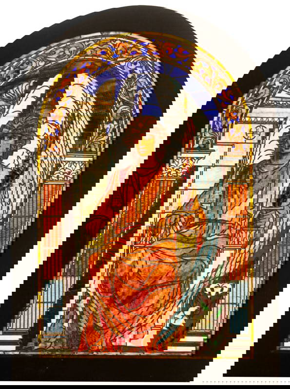 Magnificent Antique Leaded And Stained Glass Landing Window, Circa ...