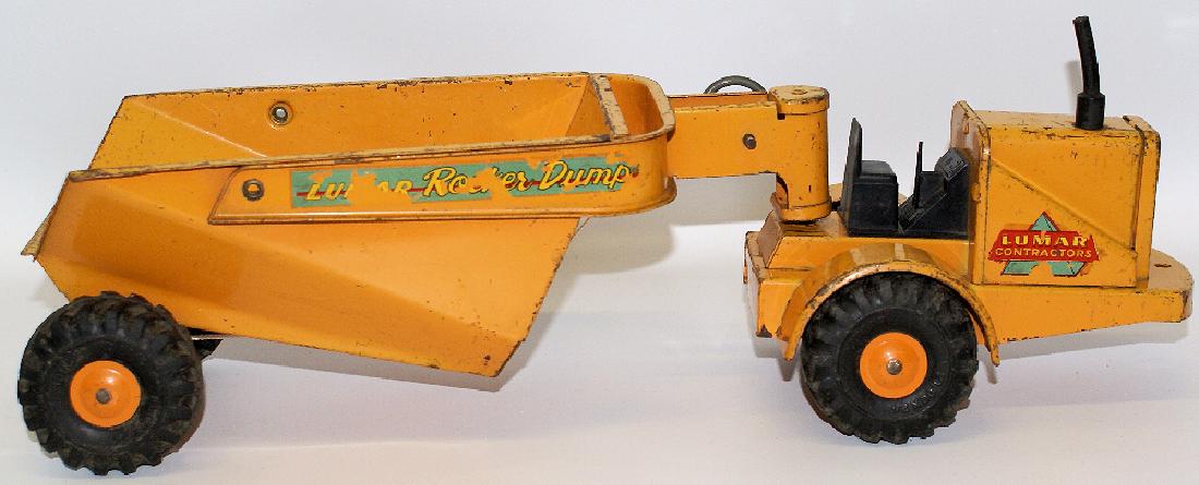 Marx 'lumar Contractors' Orange Rocker Dump Truck