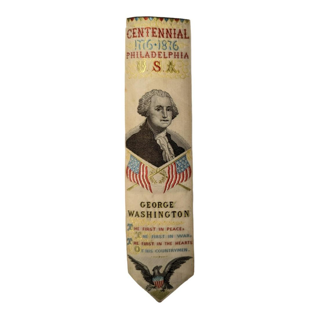 Buy George Washington Silk Bookmark Ribbon 1876 Centennial ...