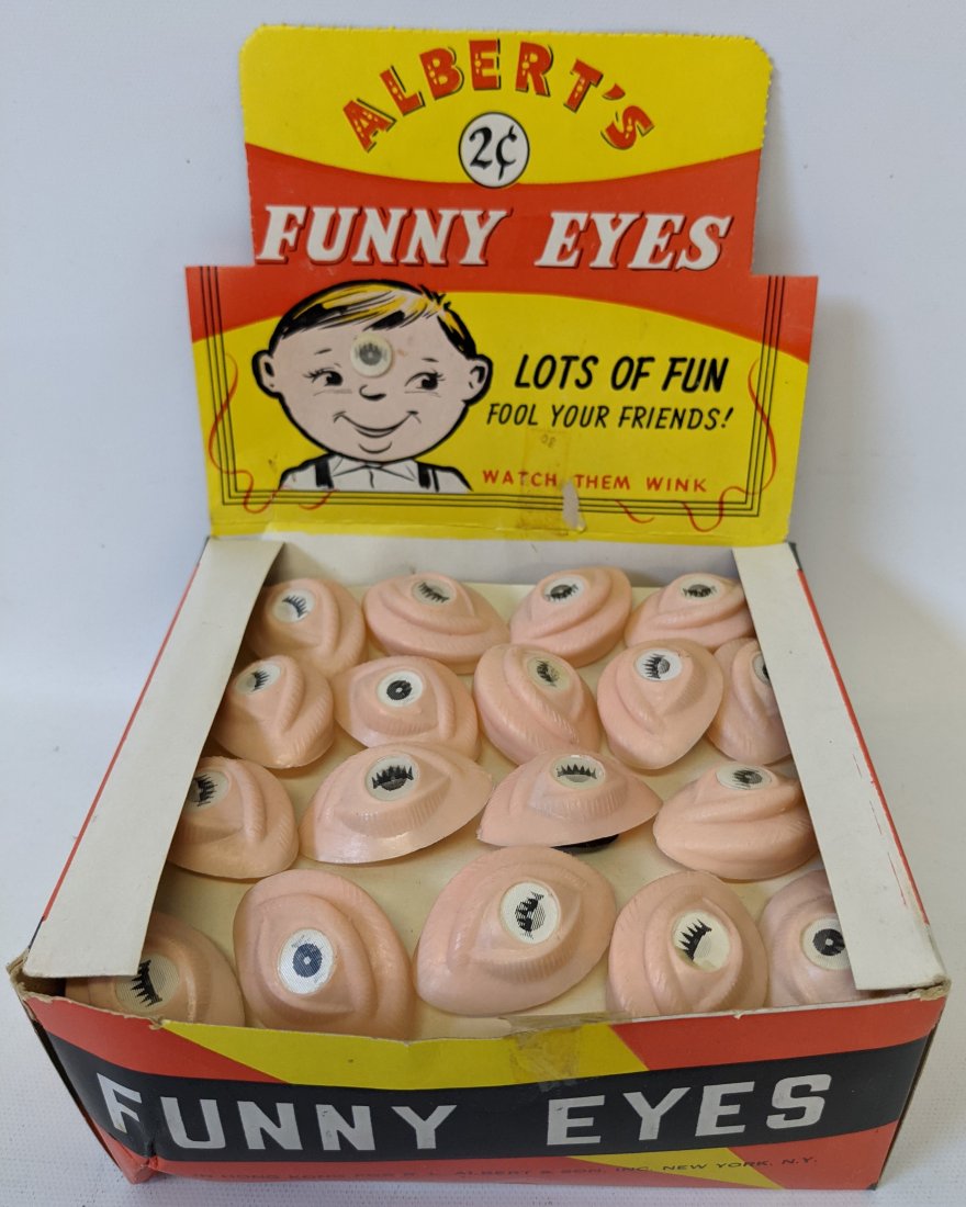 Rare Vintage 60's Albert's Funny Eyes Flicker Eye Toys In Original ...